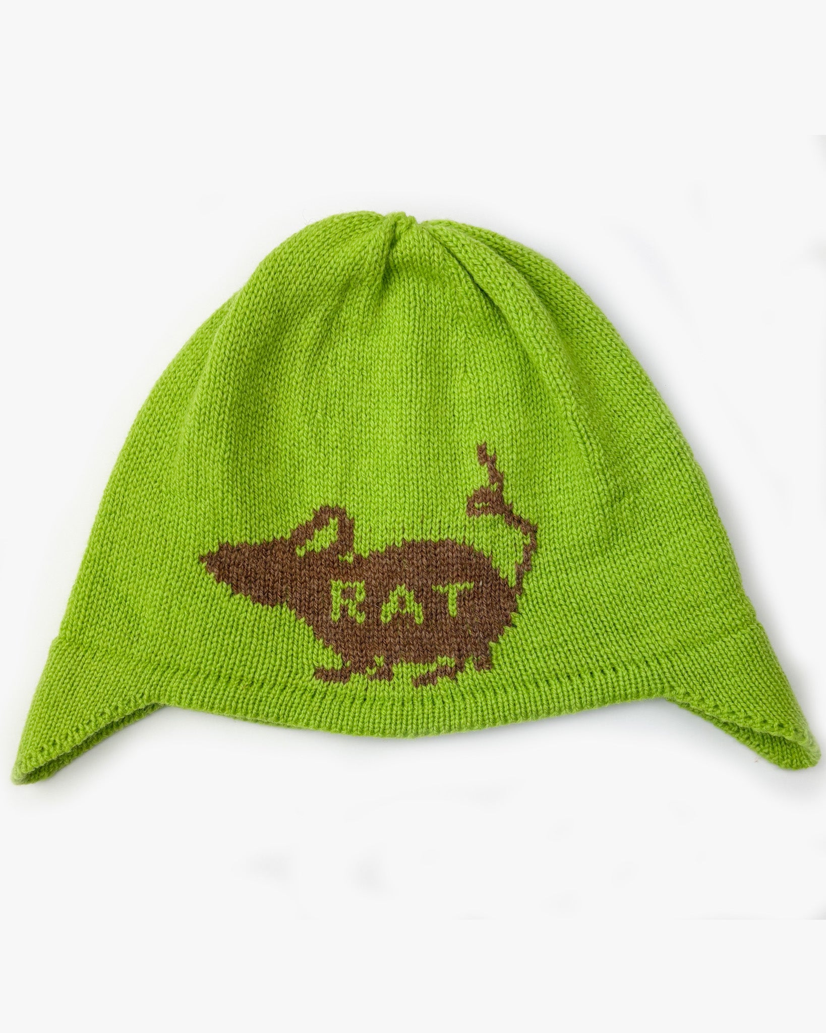 Rat Ear Flap Beanie - Green – saffymcnamara